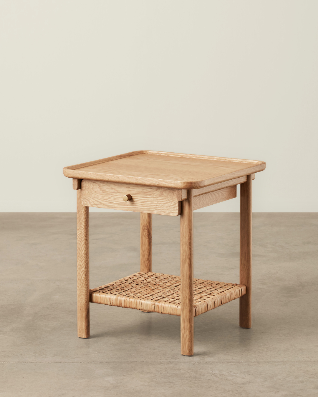 Post Bedside Table Oak