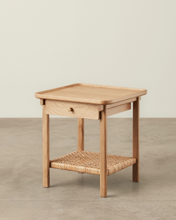 Post Bedside Table Oak