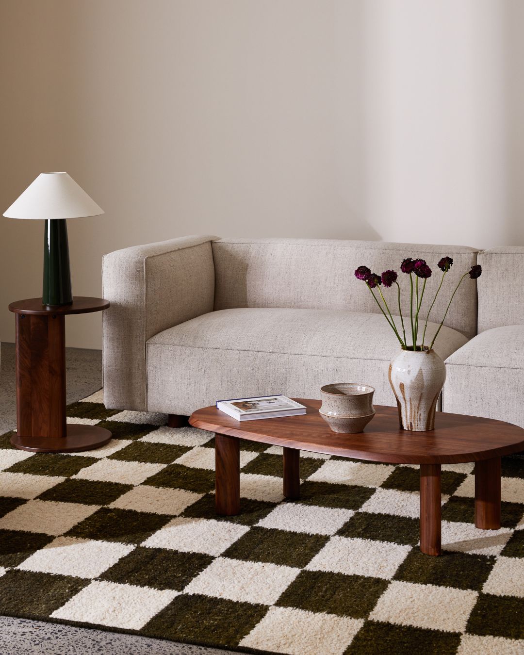 Checker Rug - Forest Green