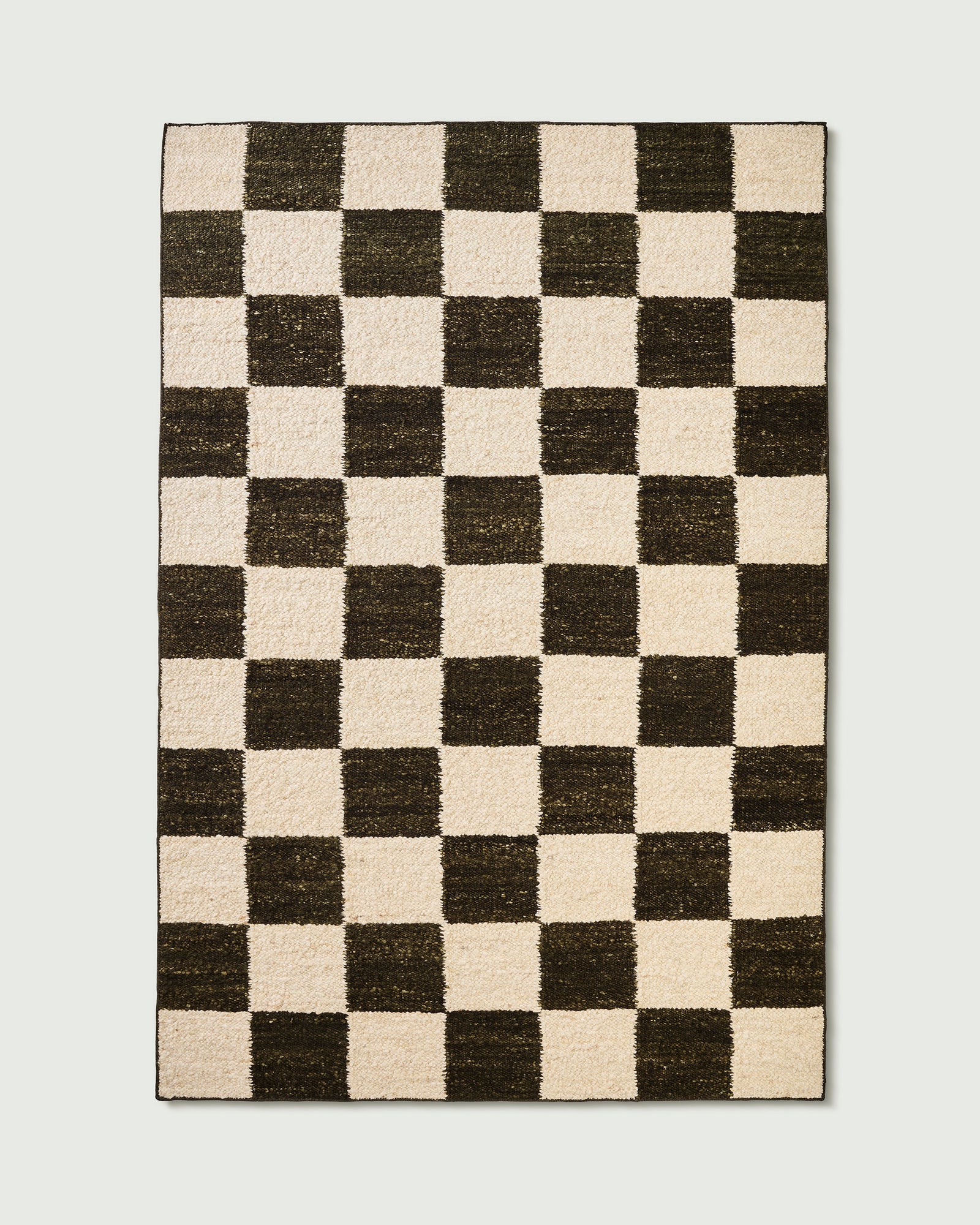Checker Rug - Forest Green
