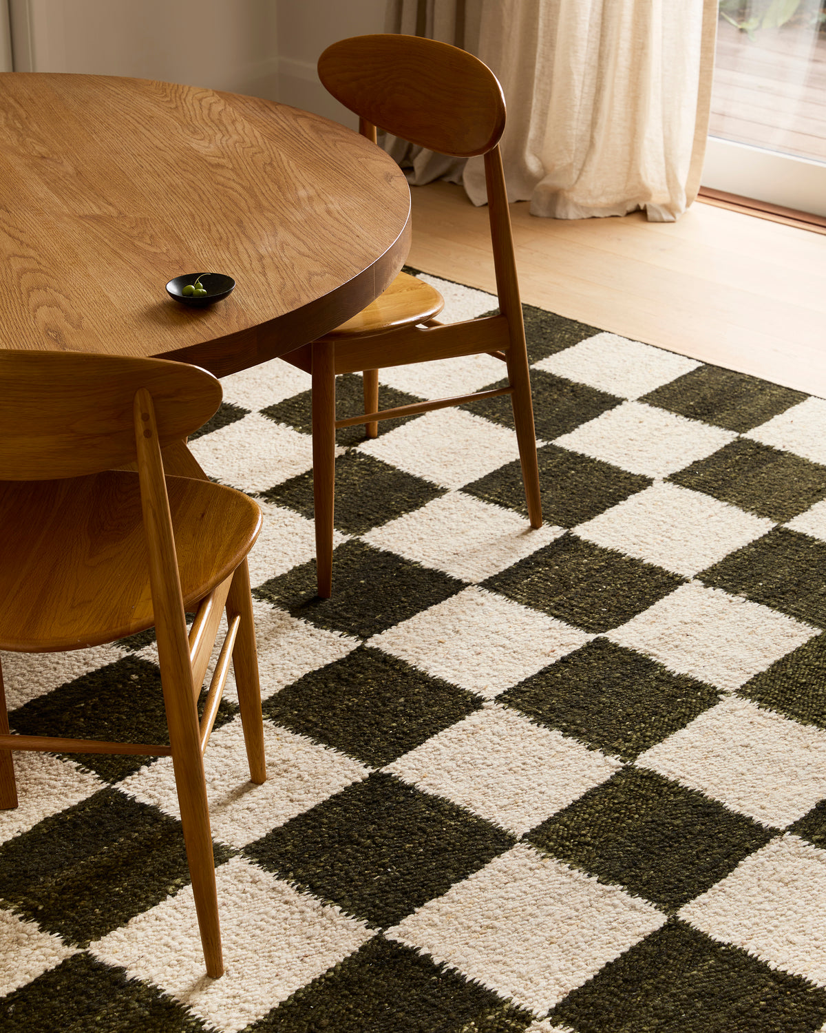 Checker Rug - Forest Green
