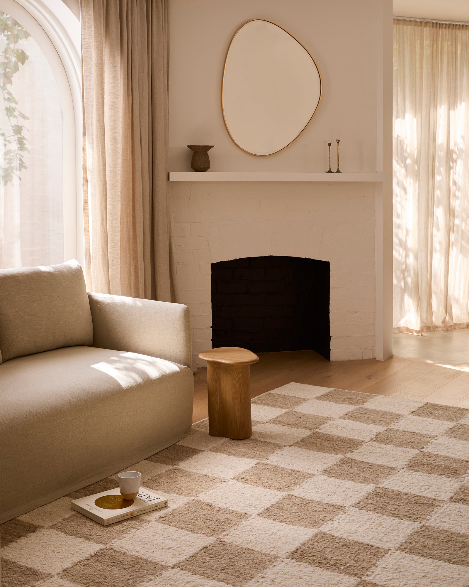 Checker Rug Ivory & Sand