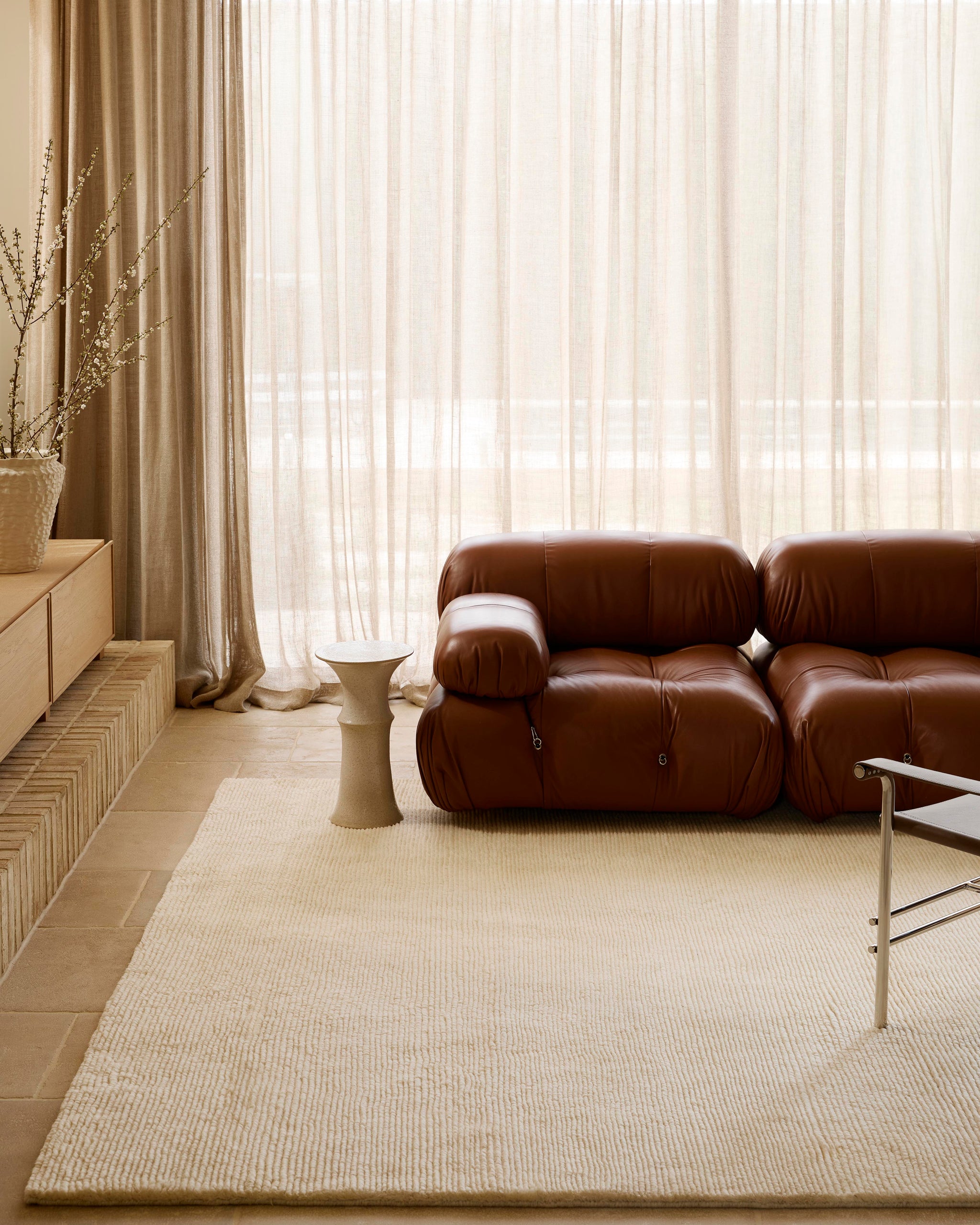 Echo Rug Bone – Ribbed Wool Rug | Milk & Sugar