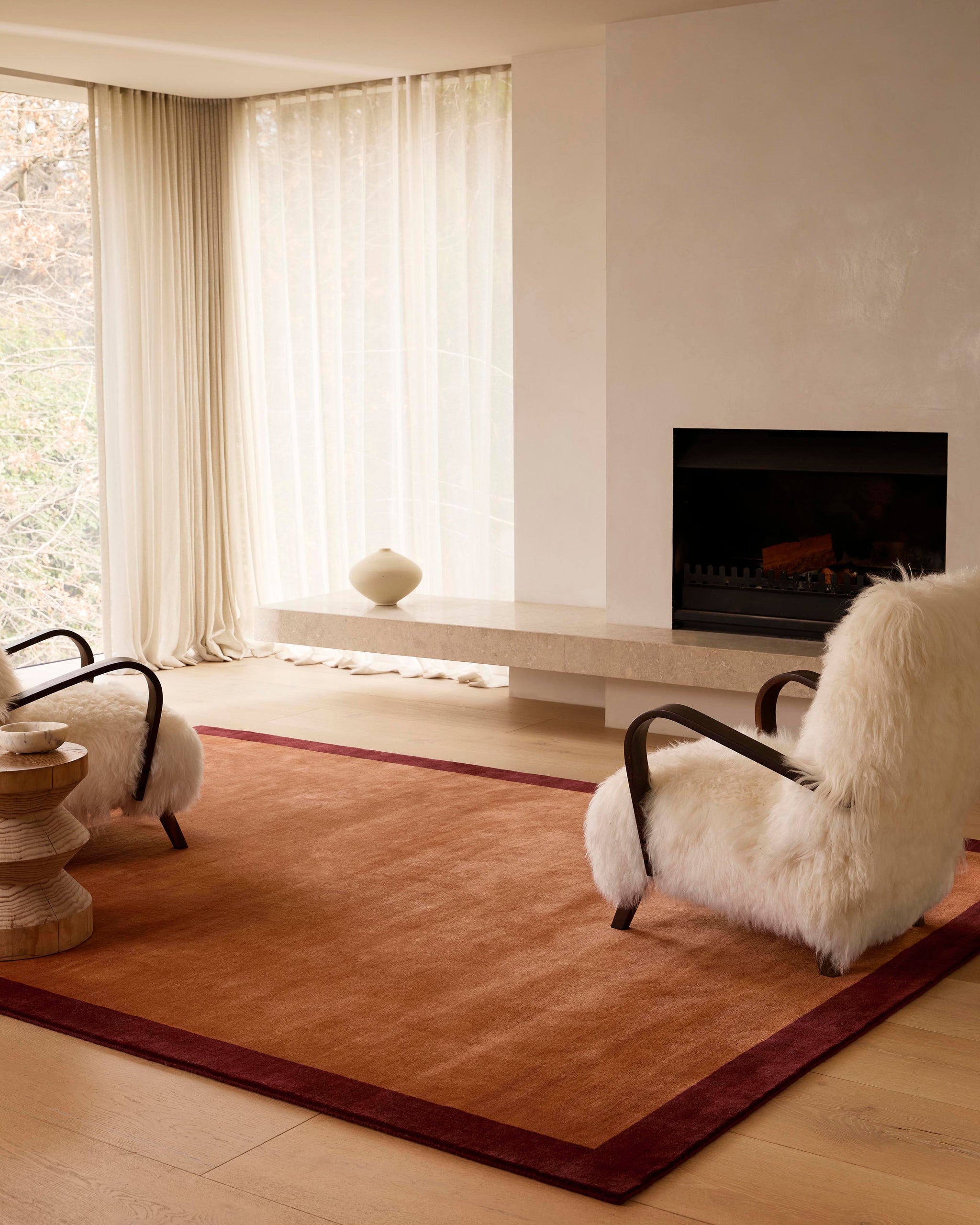 Frame Rug Merlot & Copper – Modern Wool Rug | Milk & Sugar