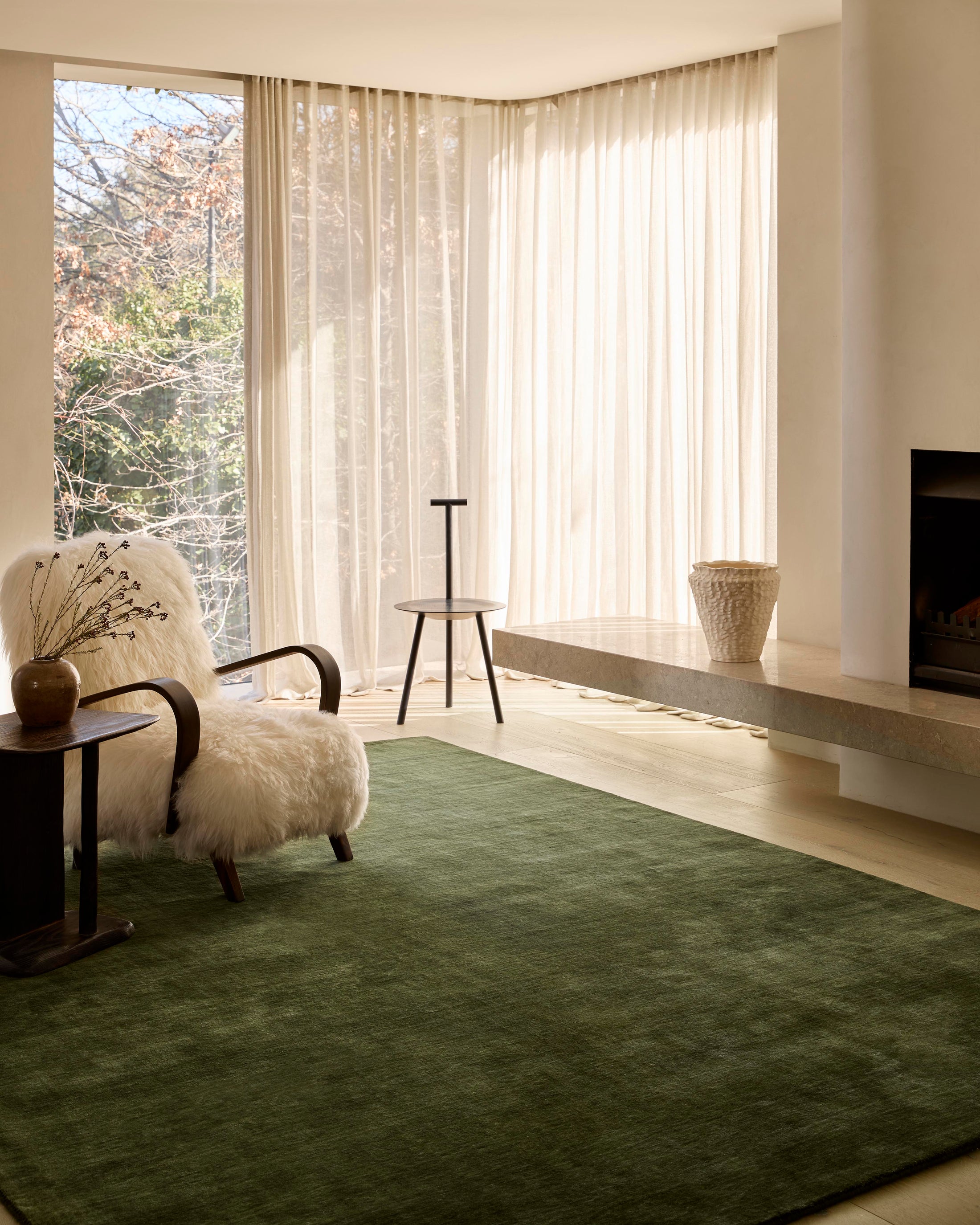 Lake Wool Rug - Olive Green