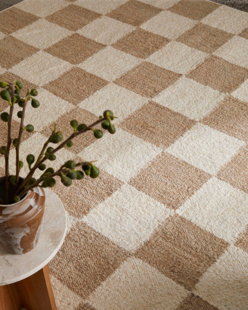Checker Rug Ivory & Sand