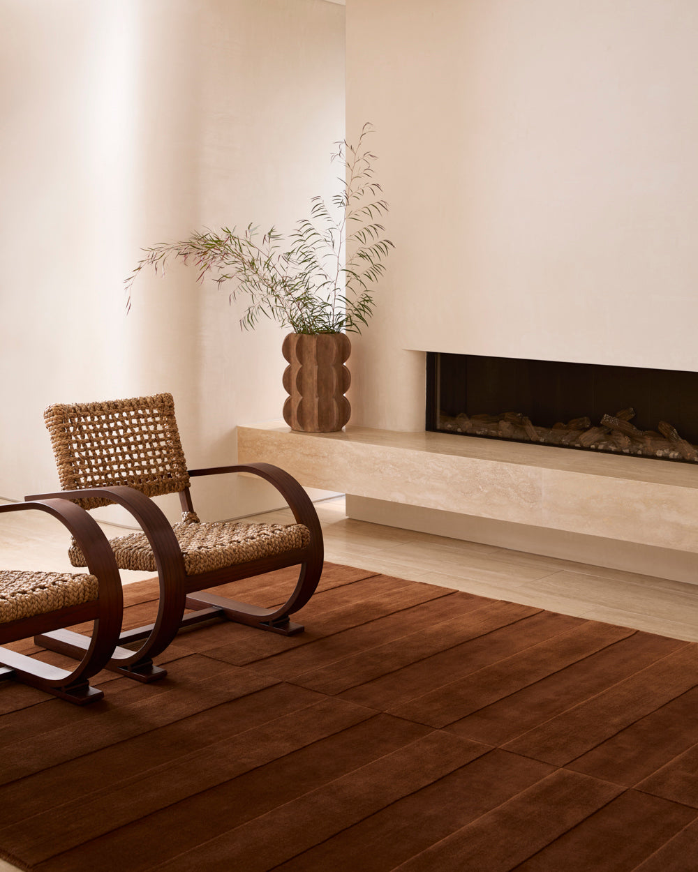 Trace Rug Walnut – Sculpted Wool Rug in Rich Brown | Milk & Sugar