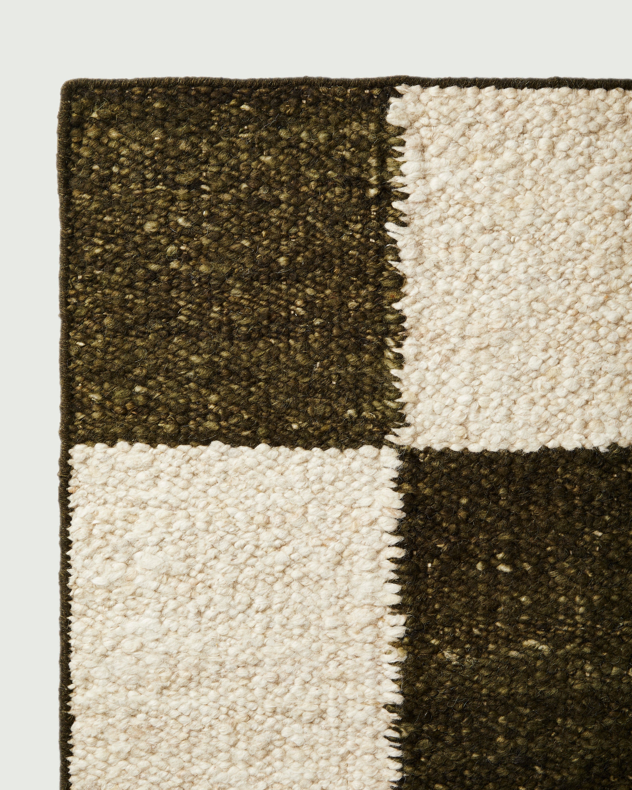 Checker Rug - Forest Green