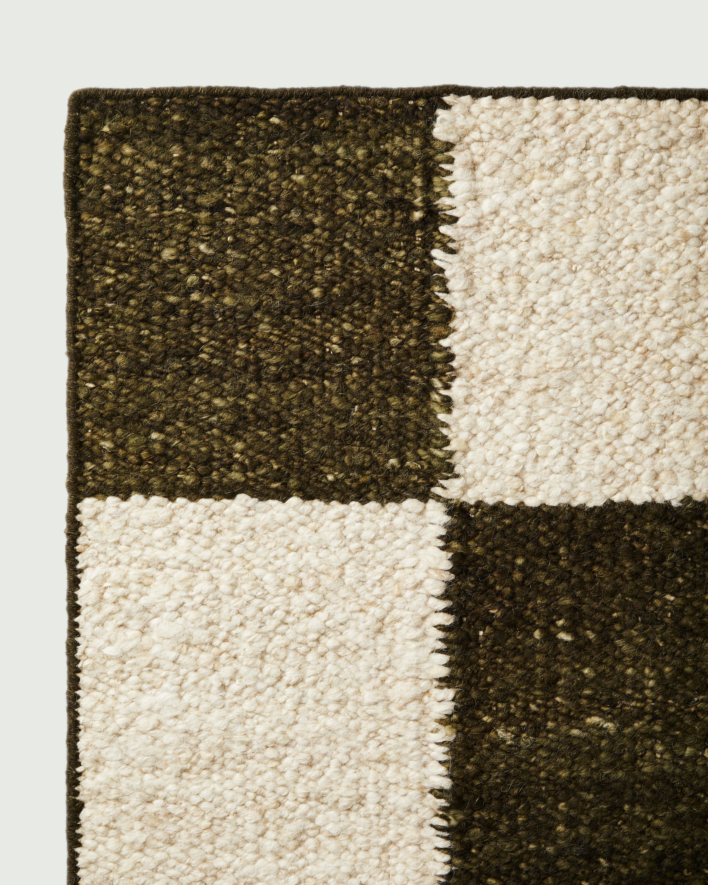 Checker Rug - Forest Green